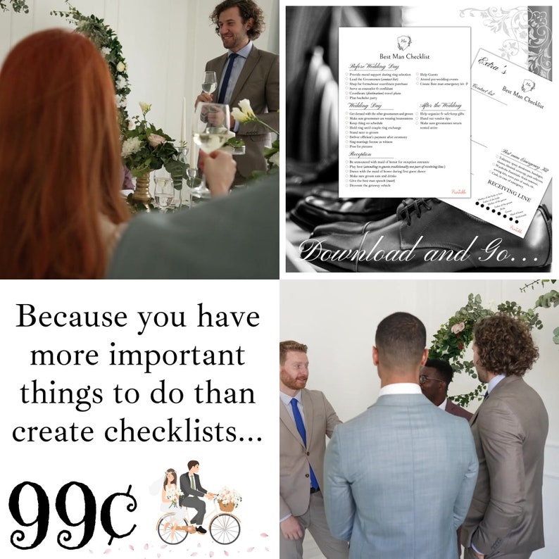 Best Man Wedding Checklist Digital Download - Etsy