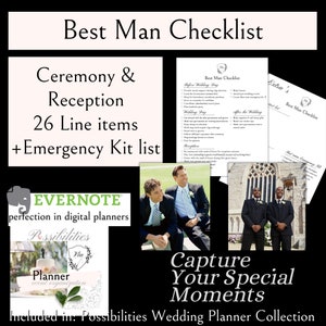 Best Man Wedding Checklist Digital Download - Etsy