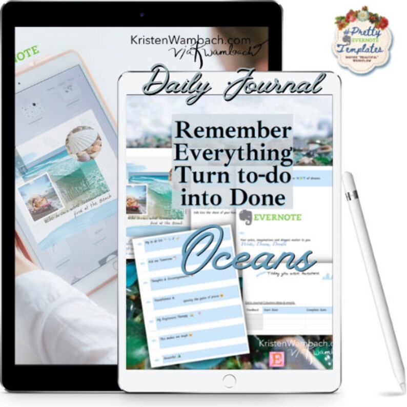 Evernote Daily Journal Template Oceans Etsy