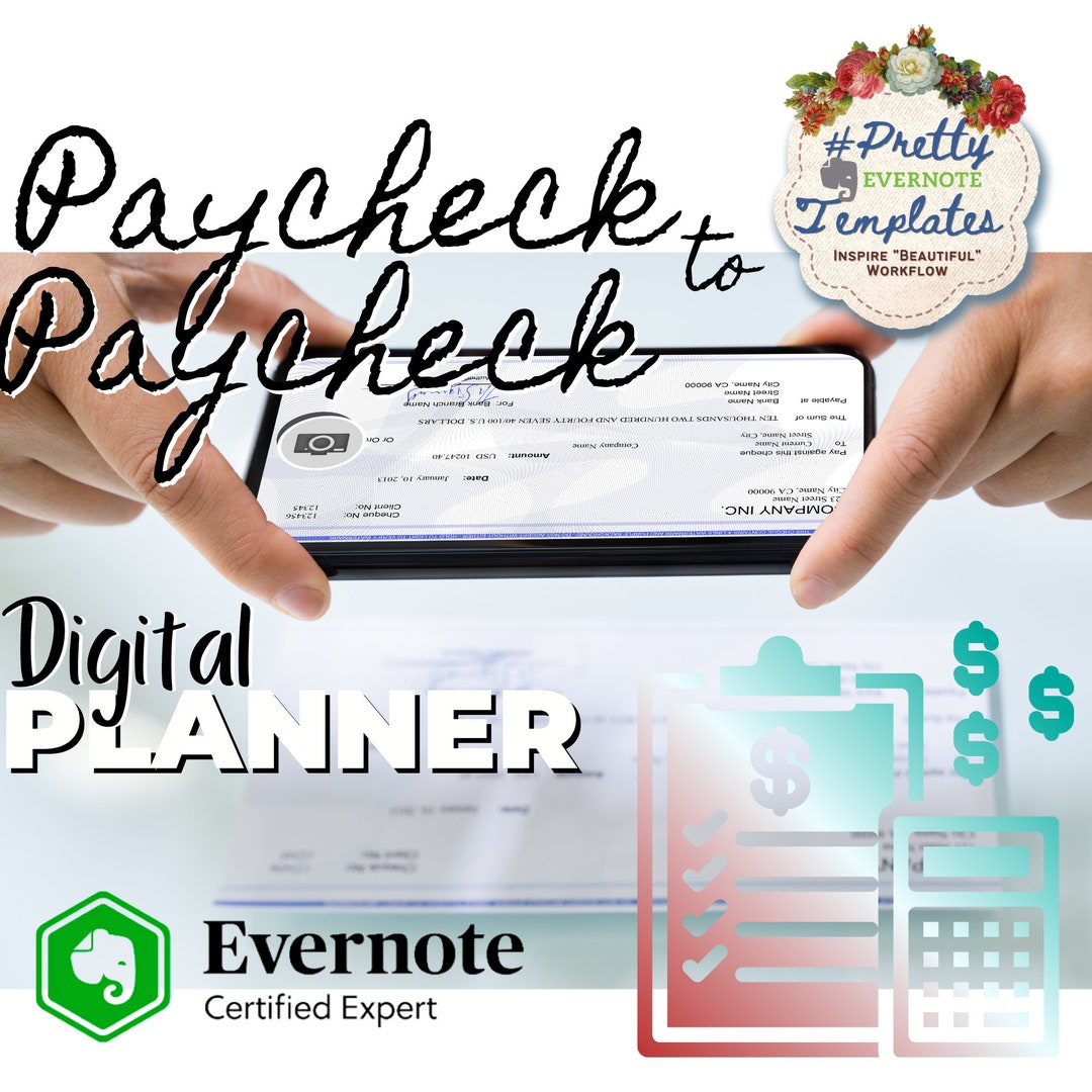 EVERNOTE Digital Paycheck to Paycheck Planner - Etsy