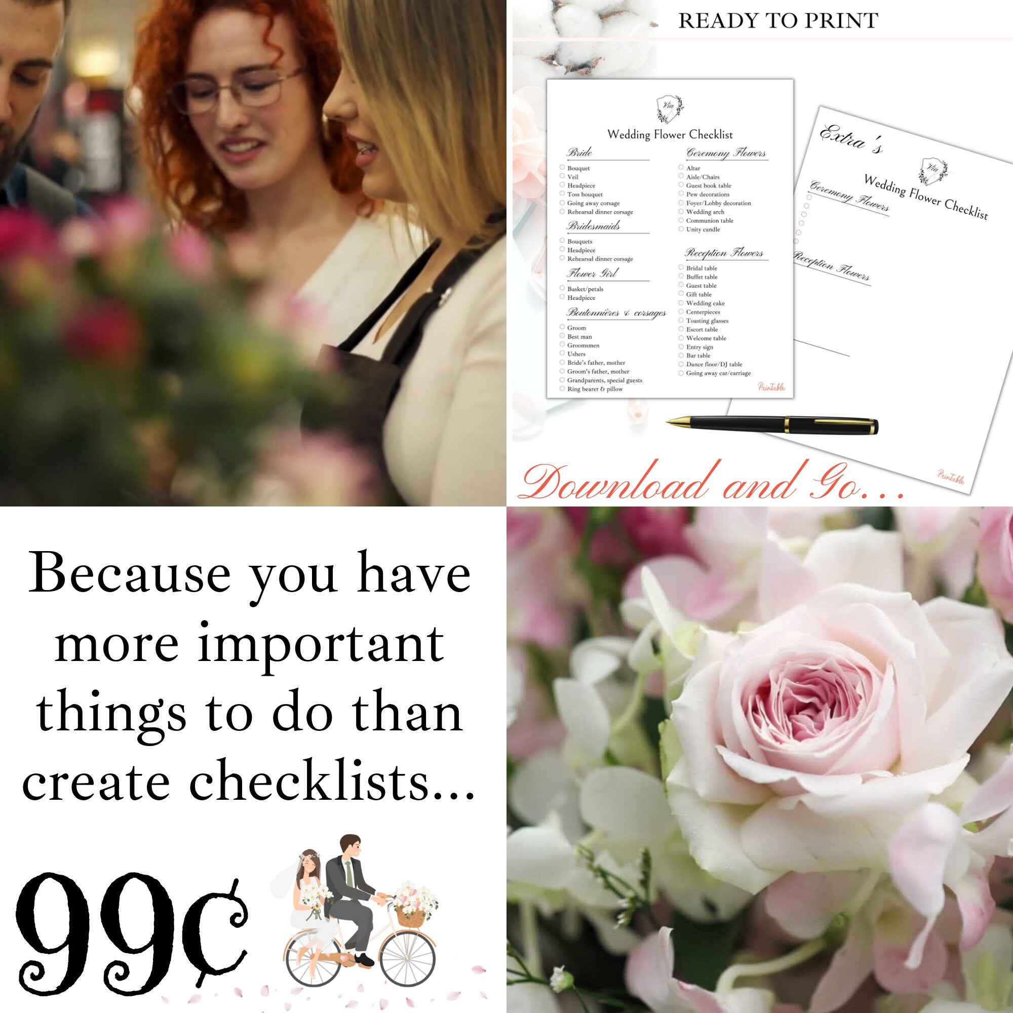 Wedding Flower Shop Checklist Digital Download - Etsy