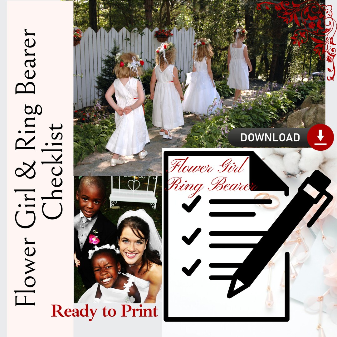 Flower Girl & Ring Bearer Digital Wedding Checklist | Download and ...