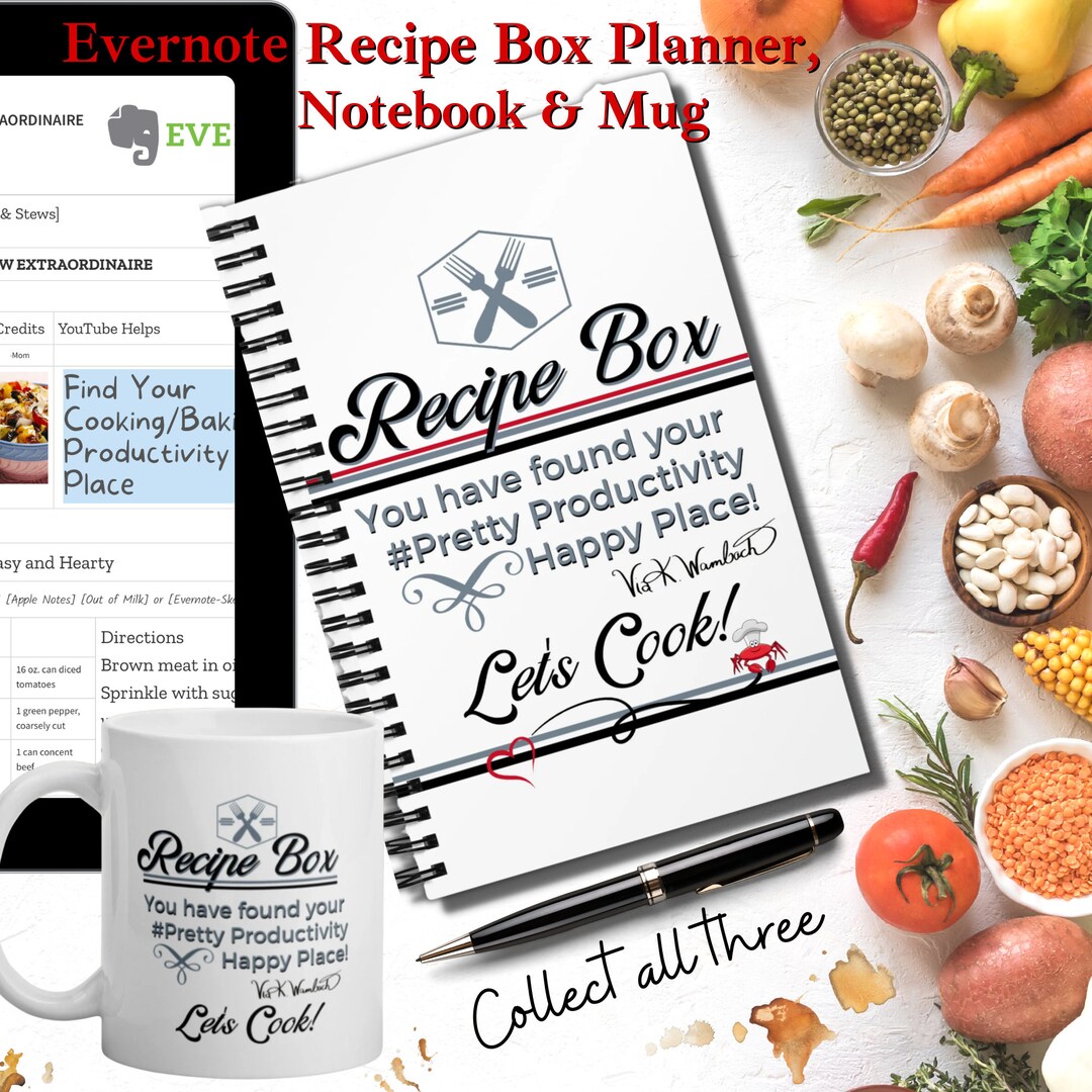 Recipe Box Spiral Notebook, Recipe File, Cooking, Baking Notebook ...