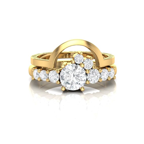 2 Ring Set Engagement Ring Set Wedding Ring Set Sterling - Etsy