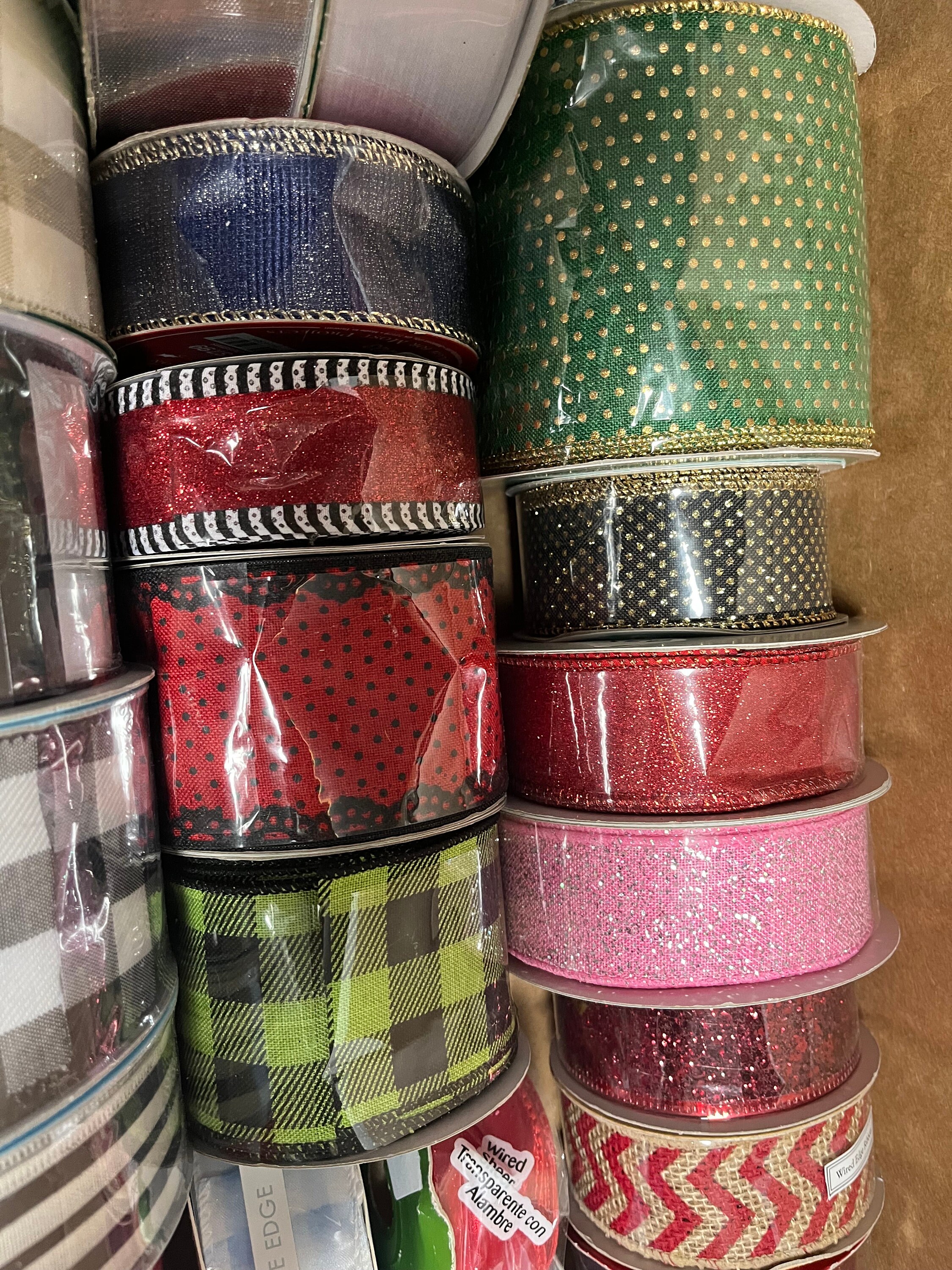 Wired Ribbon for Wreath Making or Crafting, Everyday Ribbon, Solid ...