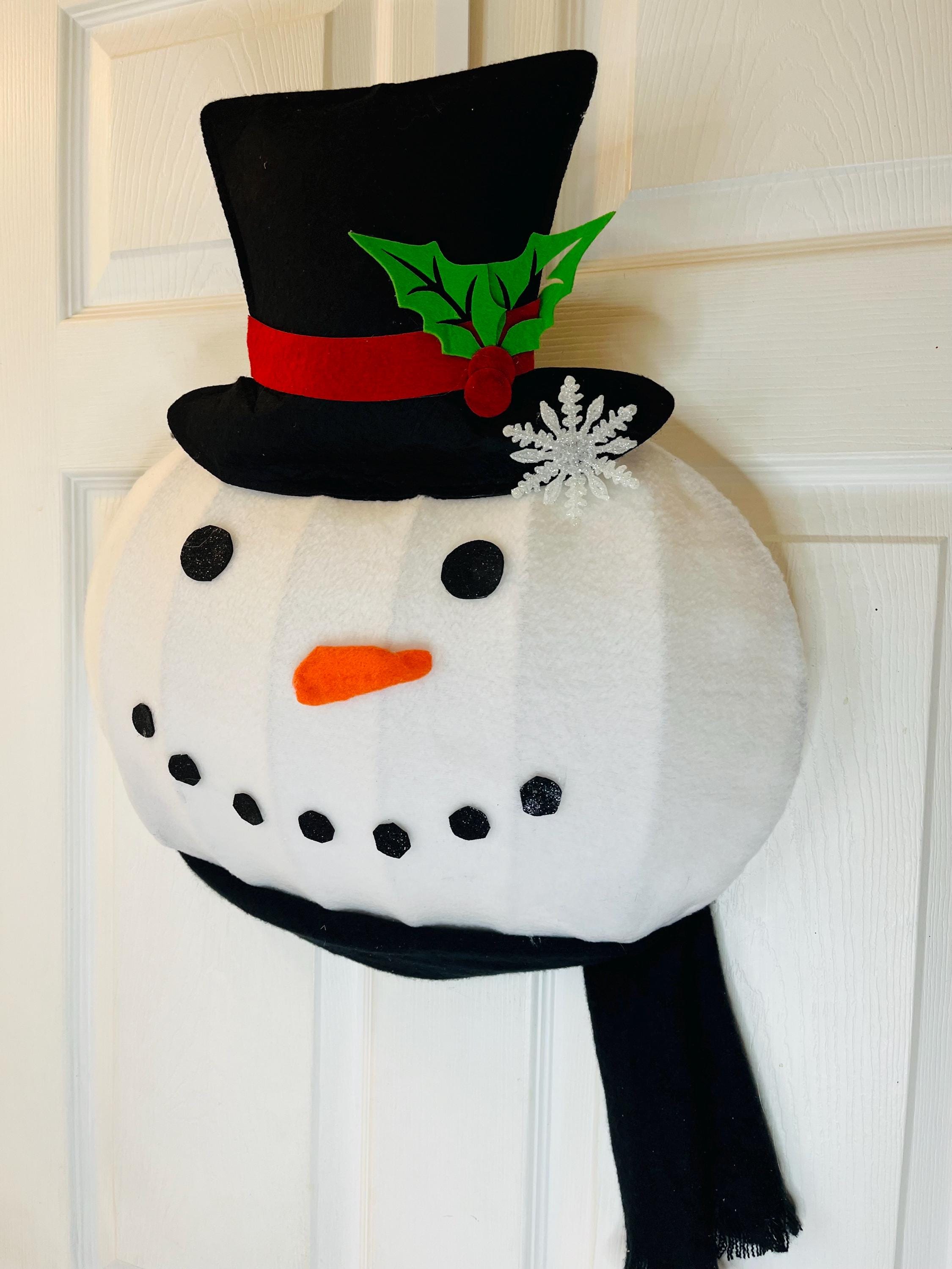 Snowman Head Door Hanger, Holiday Winter Decor - Etsy
