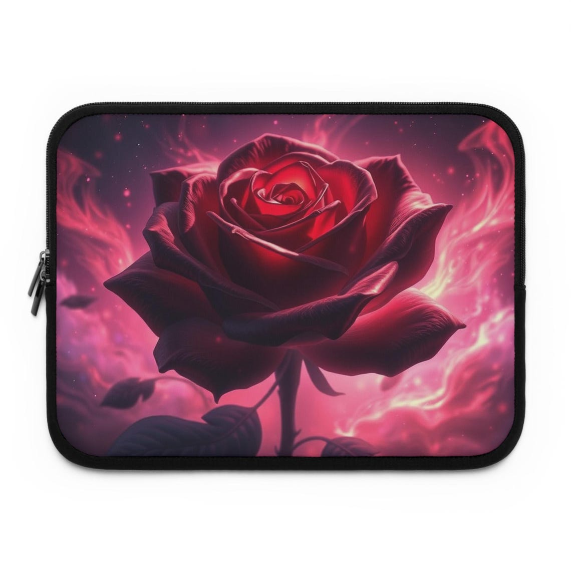 Red Rose Laptop Sleeve - Floral Computer Case, Flower Print Tech Pouch ...