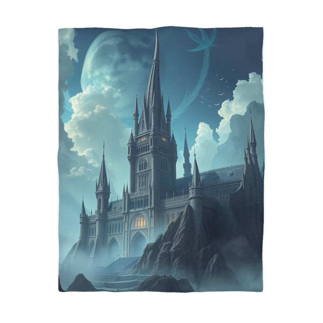 Gothic Castle Duvet Cover, Fantasy Bedding, Queen Size Comforter Set ...