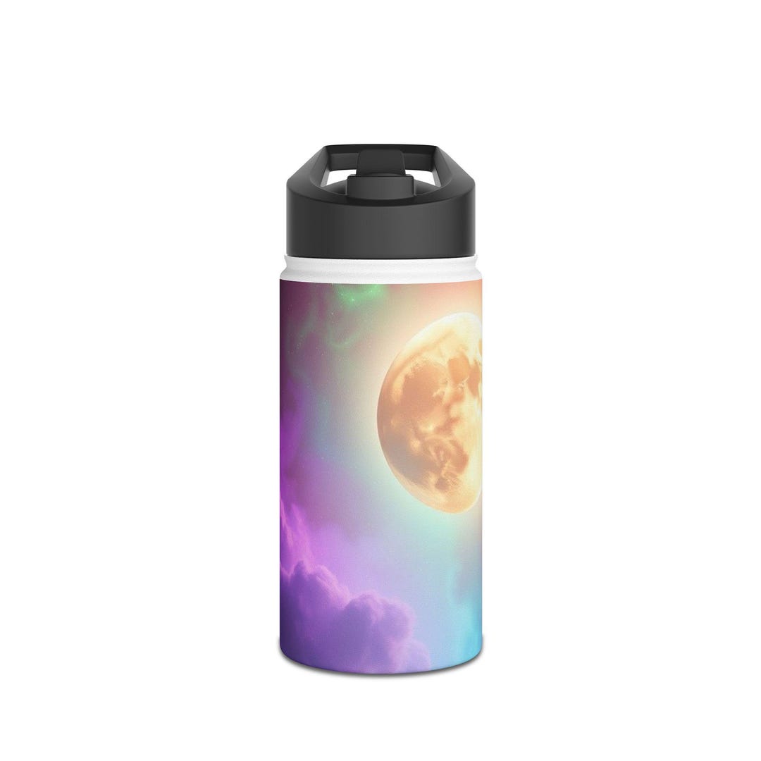Full Moon Water Bottle, Stainless Steel Flask, Moon Lover Gift, Eco ...