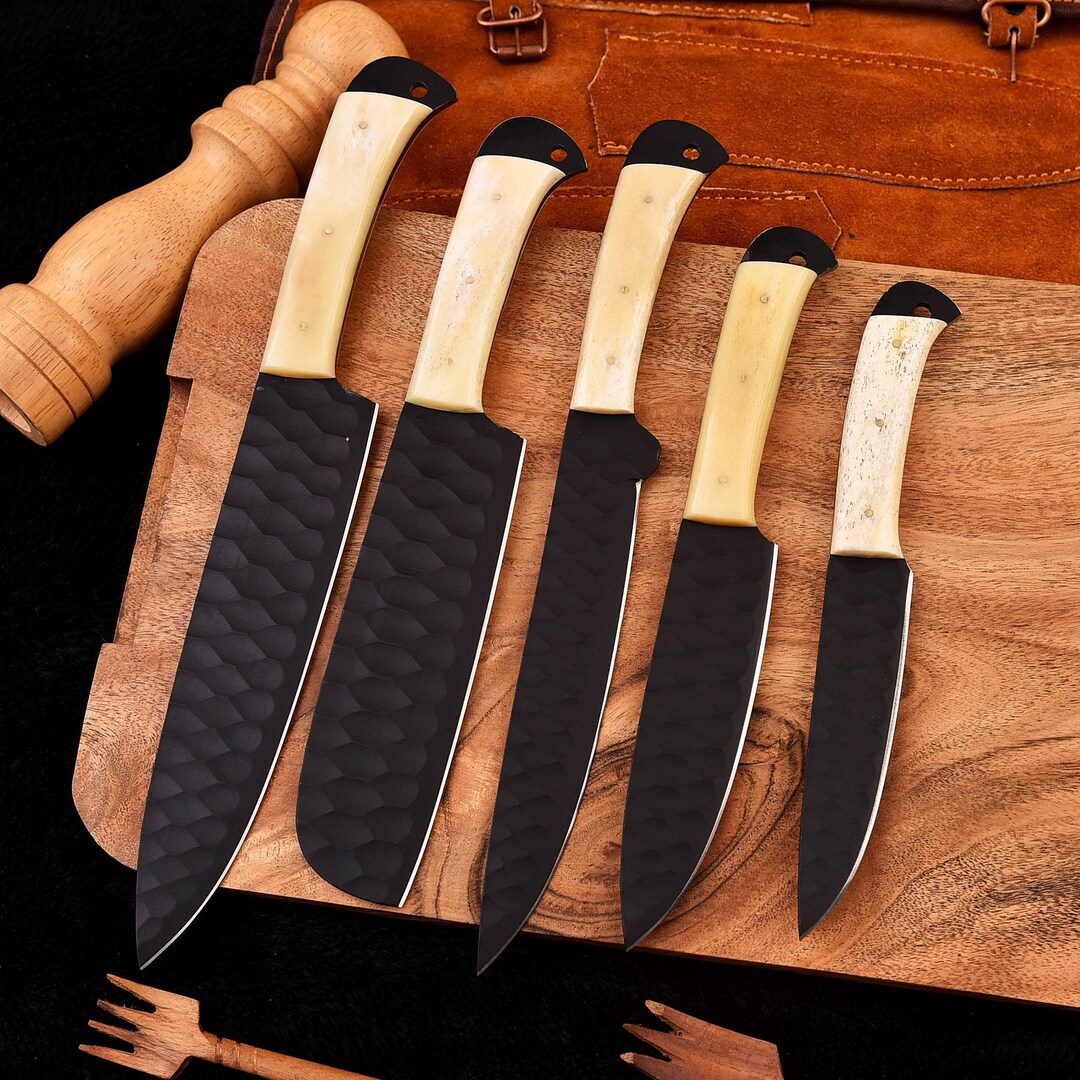 D2 Steel Handmade Chef Set, Hand Forged Kitchen Knives, Chef Knives ...