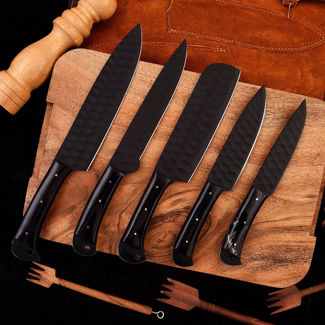 D2 Steel Handmade Chef Set, Hand Forged Kitchen Knives, Chef Knives ...