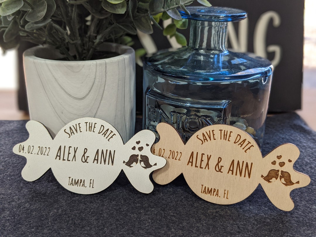 Save The Date Magnet Wooden Candy with envelope-Save The Date Candy ...