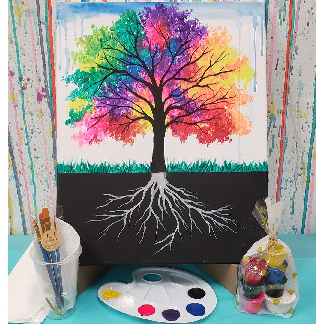 Rainbow Tree Art Kit - Etsy