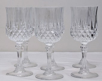 Cristal D'arques, Longchamp Pattern Crystal Wine Glass - Etsy