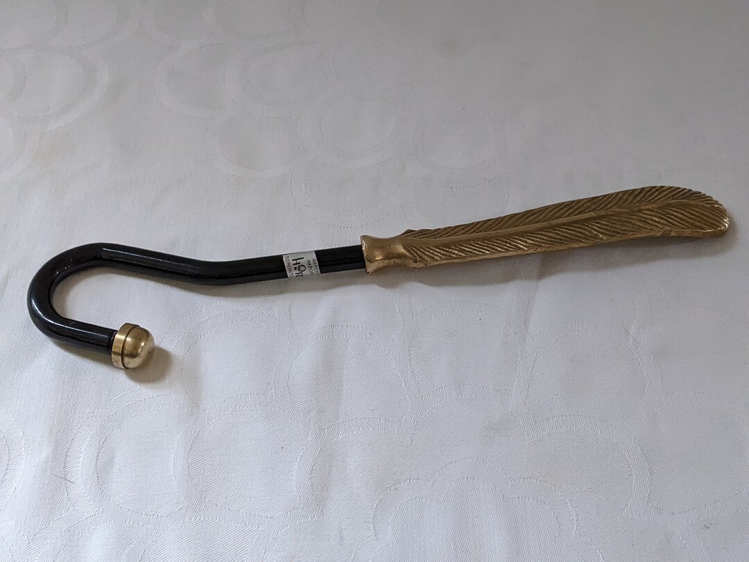 Boot Puller Brass Feather Handle. Boot Hook. Riding Boots. Cowboy Boots ...