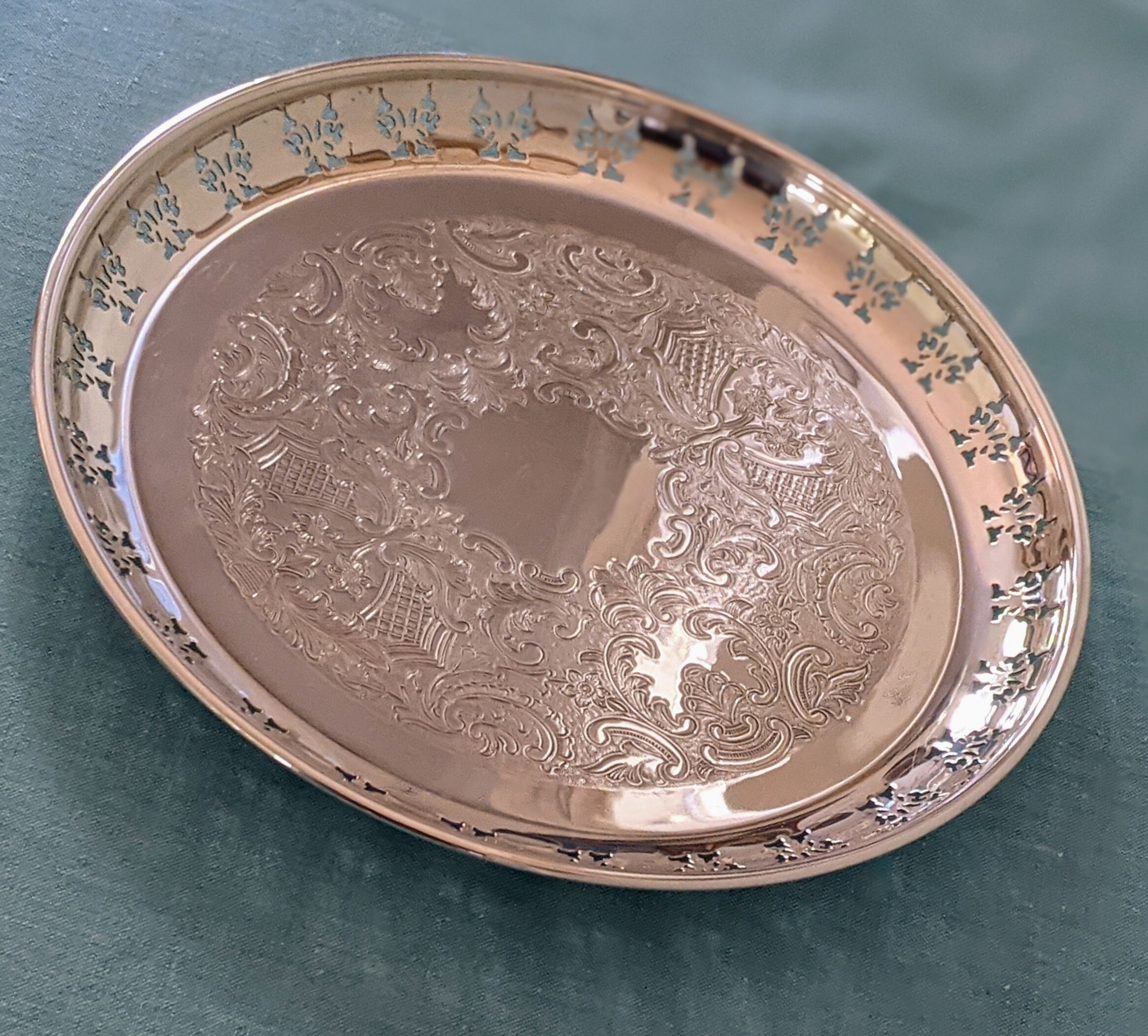 Vintage Birk's Silver Plate PRIMROSE PLATE Pierced - Etsy
