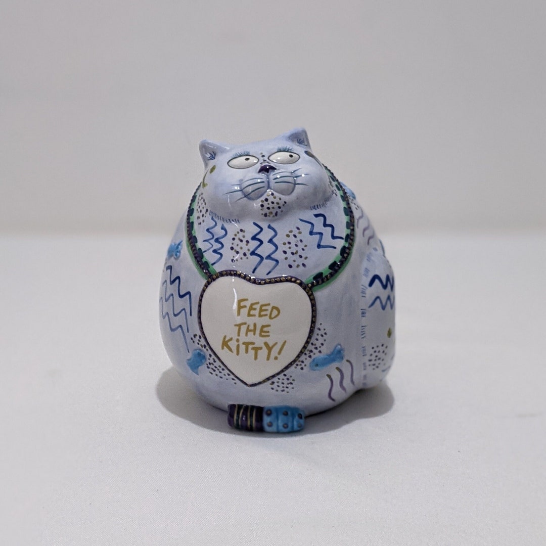 Vintage Fitz & Floyd Essential Cash Critters feed the Kitty Ceramic Fat ...
