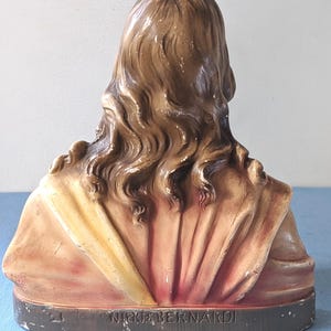 Antique Art Deco Era Jesus Christ and Sacred Heart Chalkware Bust ...