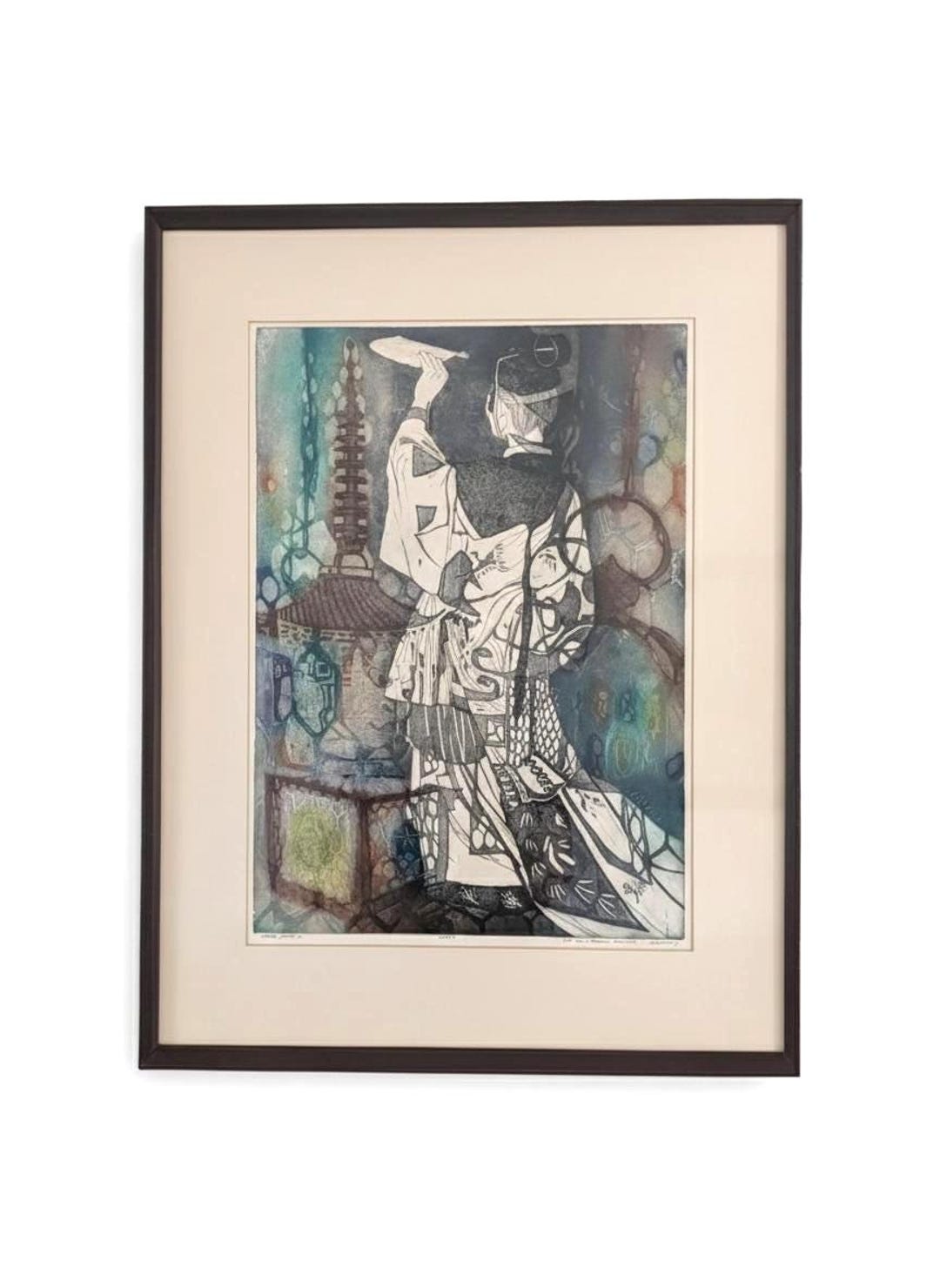 Etching David Silverberg Nara Signed Stage Proof 1 1 Hand Colored RCA ...