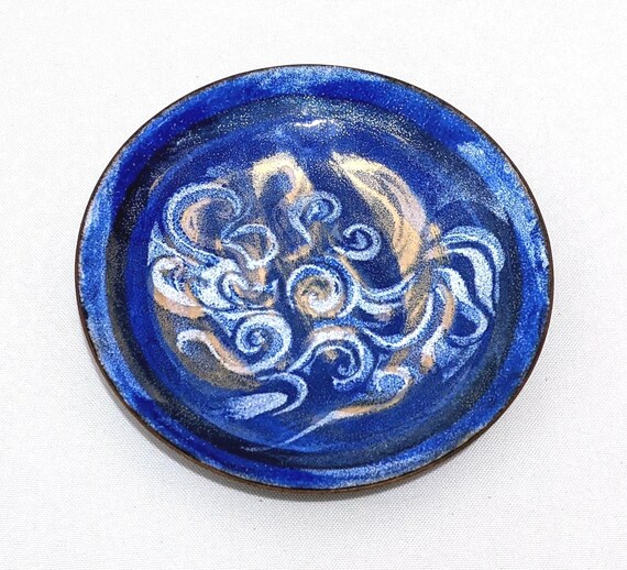 Mid Century Enamel Art on Copper. Artist Signed. BB /… - Gem