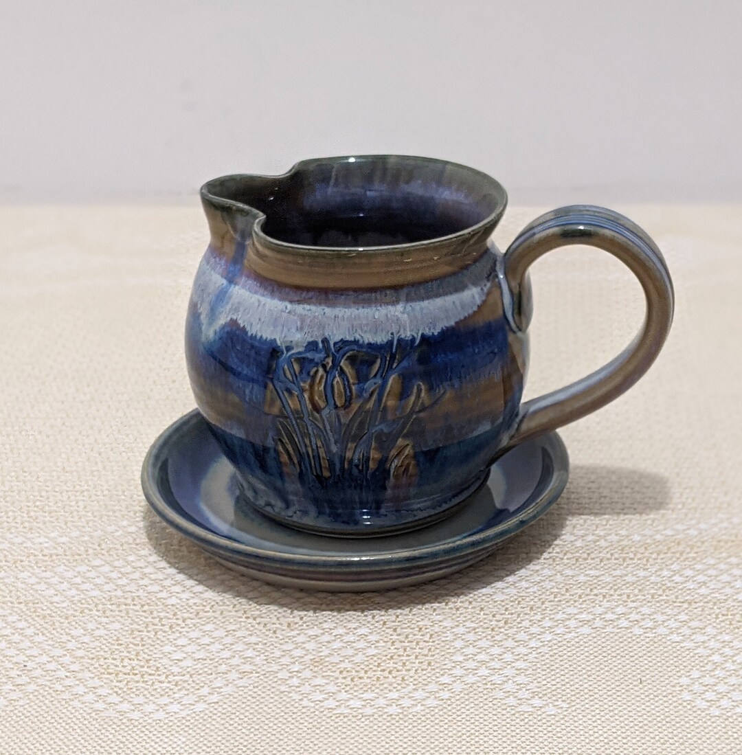 Vintage Studio Pottery Sauce Boat/ Pitcher With Matching Under Plate ...