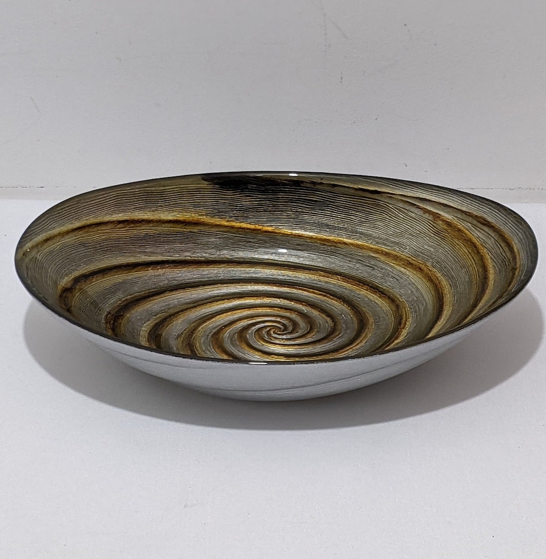 Vintage "three Hands" Oval Art Glass Centerpiece Golds and Silvers ...