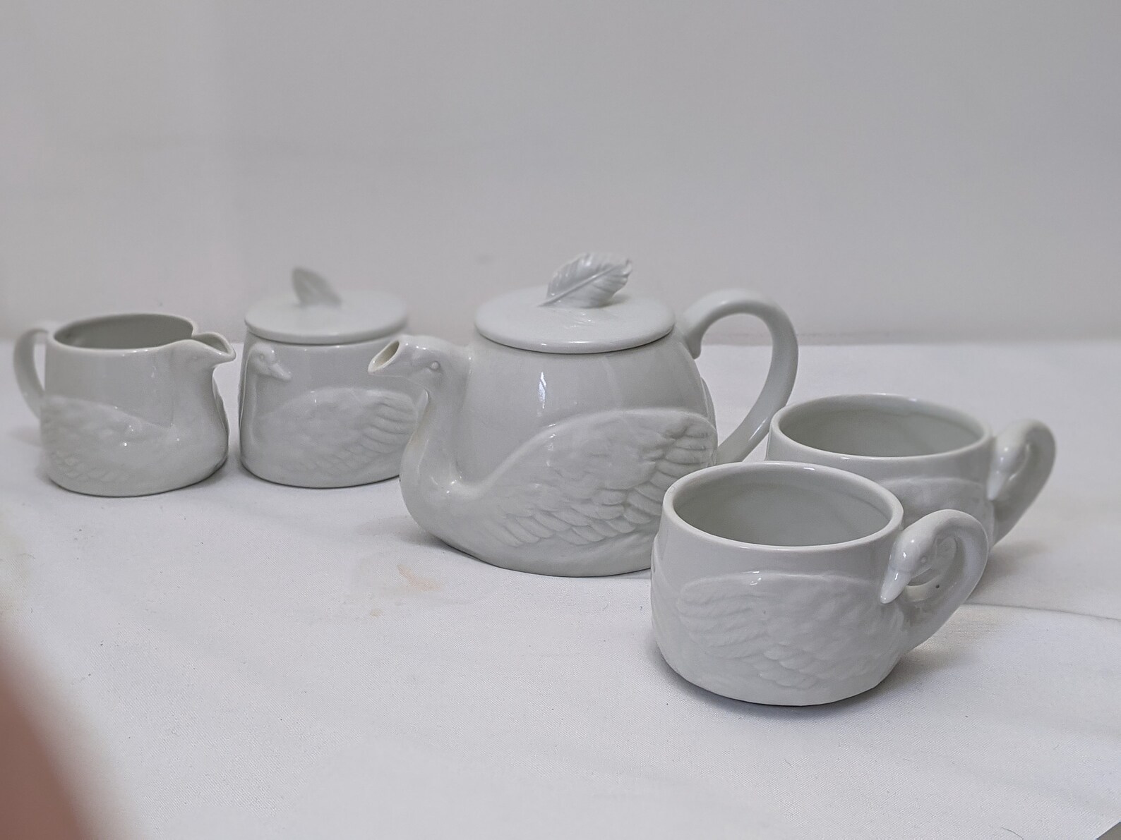 Tea for 2 Vintage White Swan Tea Set Made in Japan | Etsy