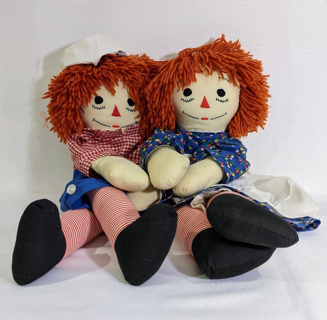 Raggedy Ann Andy Dolls, 23" Knickerbocker Set, Large Vintage 1960s ...
