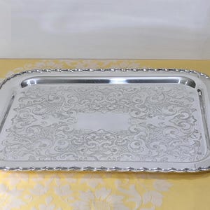 Vintage Footed Butler's Tray With Handles|birks, Primrose Plate|made in ...