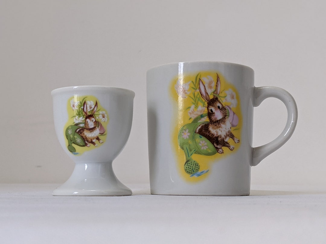 Vintage Laura Secord Porcelain Easter Bunny Cup and Egg Cup Made in ...