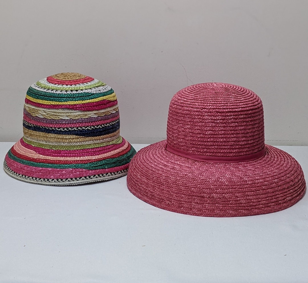 Vintage Solid Hot Pink Betmar New York Women's Straw Sun Hat or F.L.A.G ...