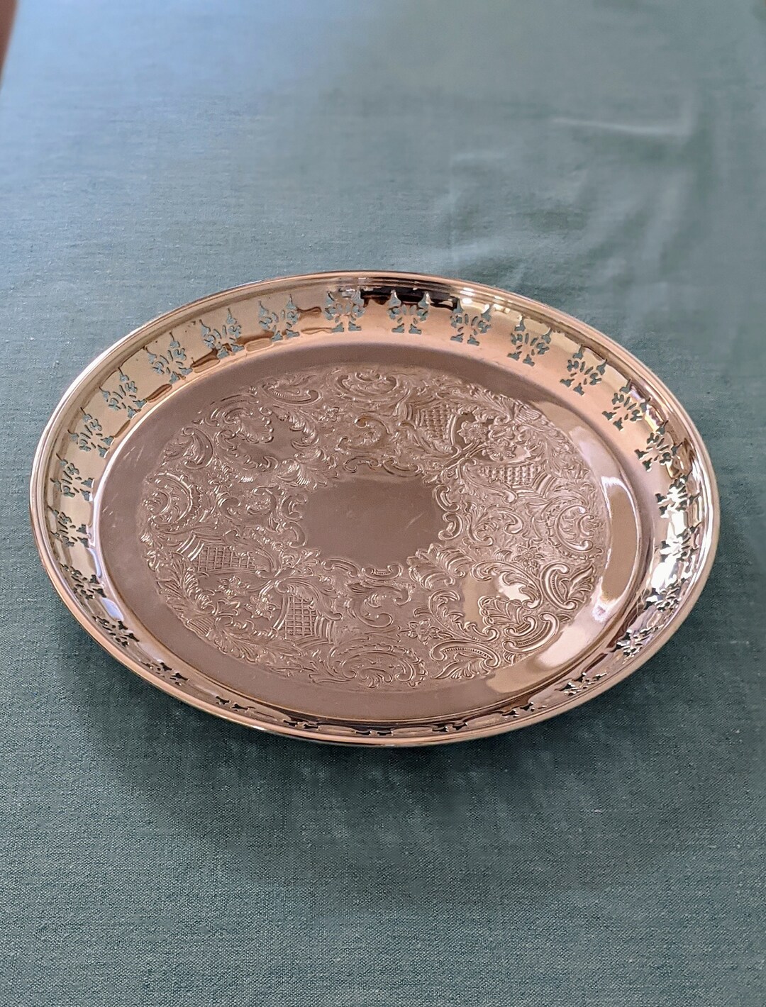 Vintage Birk's Silver Plate, PRIMROSE PLATE Pierced Border, Etched ...