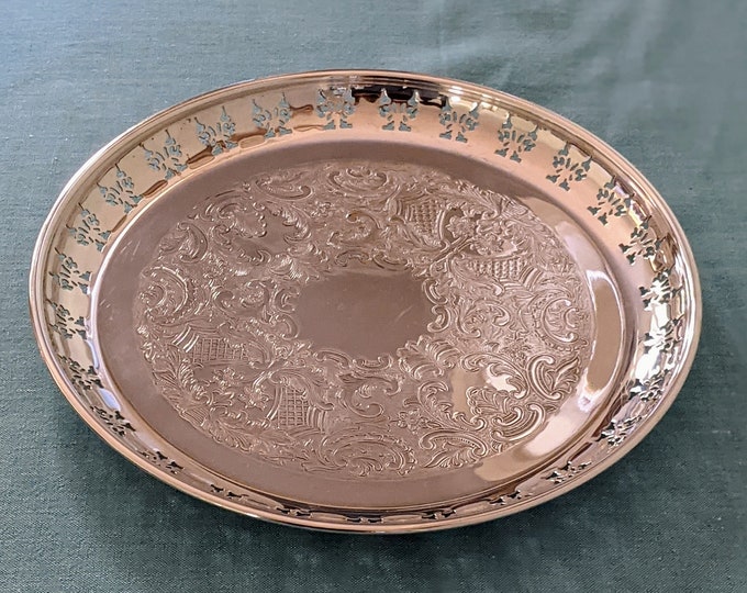 Vintage Birk's Silver Plate, PRIMROSE PLATE Pierced Border, Etched ...