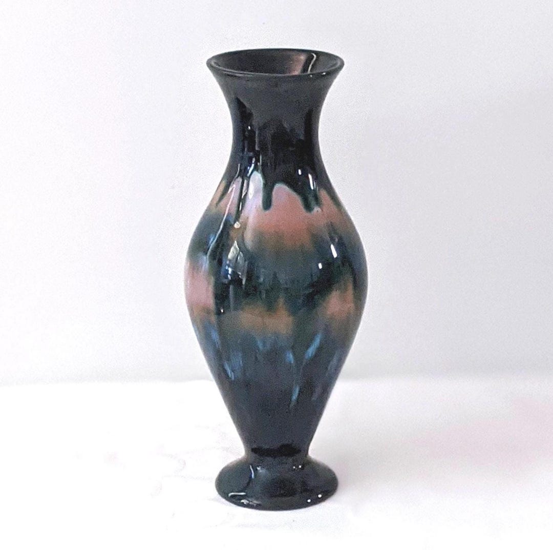 Vintage Rainbow Ceramics Vase | Iridescent Drip Glaze Pottery | Mid ...