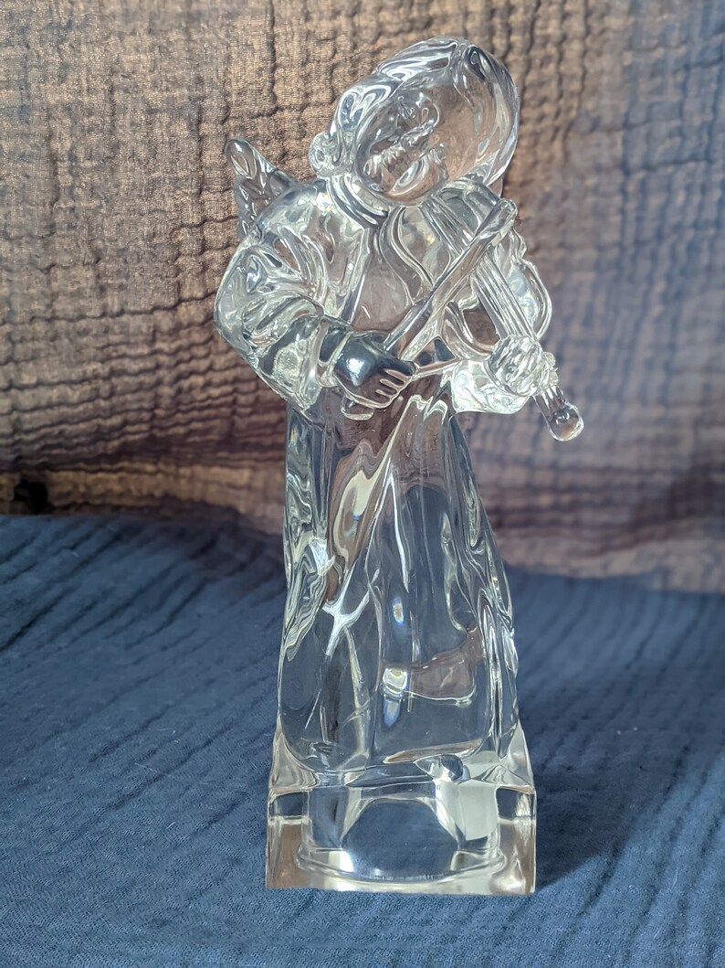 Mikasa Crystal Clear Angelic Violin Figurine Herald | Etsy