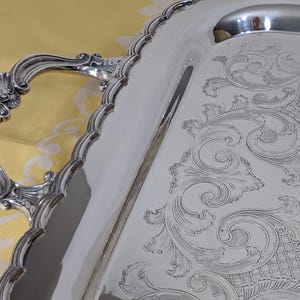 Vintage Footed Butler's Tray With Handles|birks, Primrose Plate|made in ...