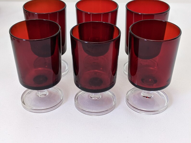 Luminarc Cavalier Ruby Red Glasses in 3 Different Sizes - Etsy