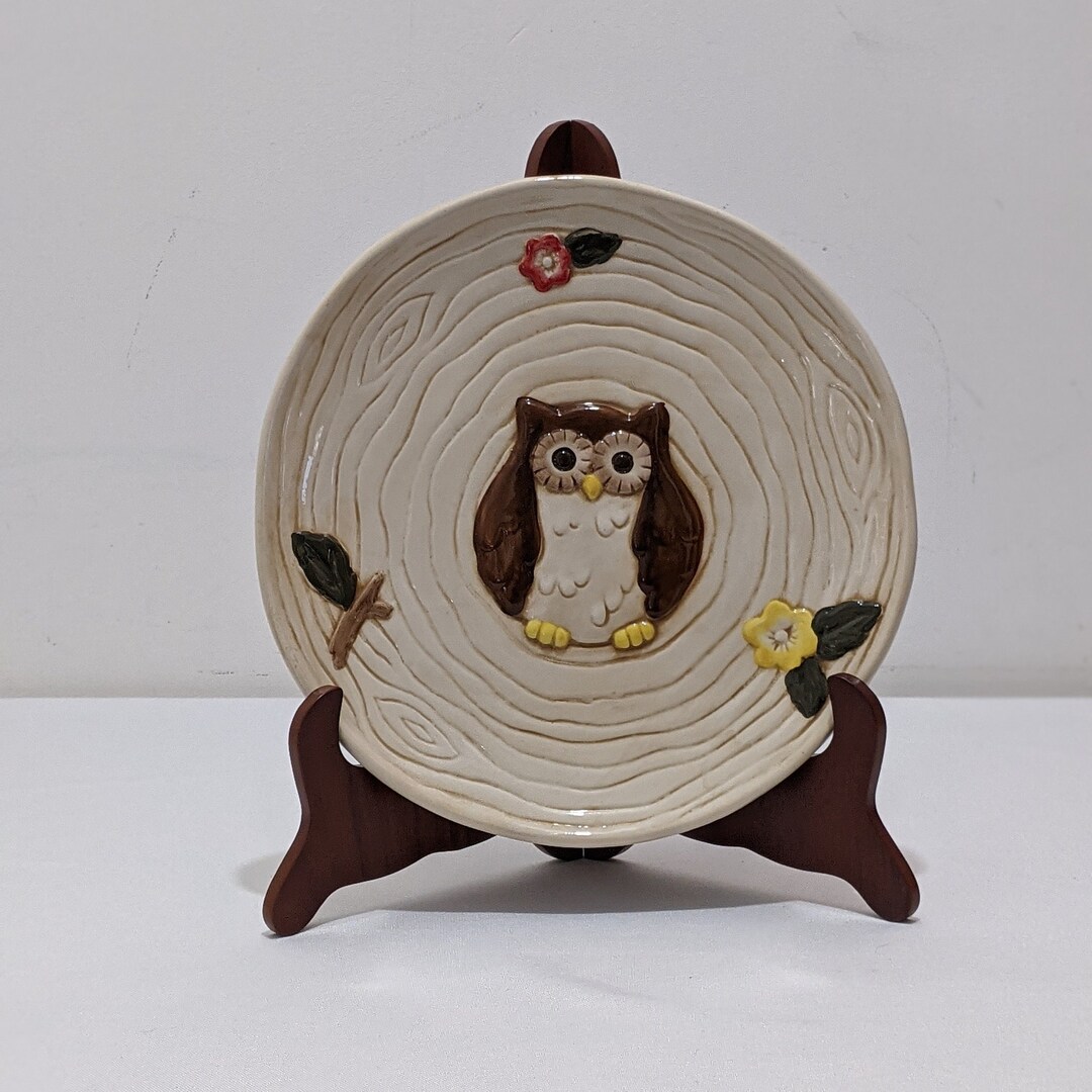 Vintage Decorative Display Plate/wall Plate. Forest Owl Design by Ganz ...