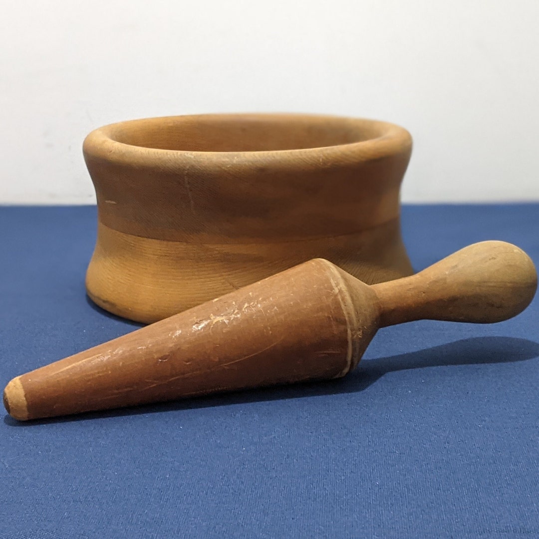 Signed Terry Bond Hand Turned Wood Bowl and Vintage Food Pusher Set - Etsy