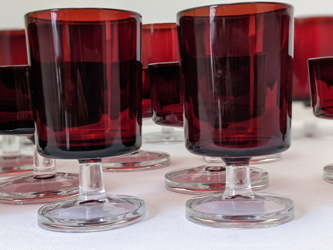 Luminarc Cavalier Ruby Red Glasses in 3 Different Sizes - Etsy