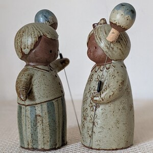 Stoneware Boy & Girl Figurines Holding Balloons/vintage Pair OCI ...