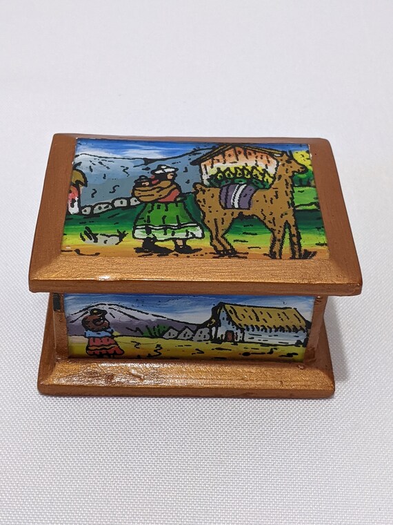 Set of 2 Vintage Peruvian Wooden Trinket Boxes - Hand… - Gem