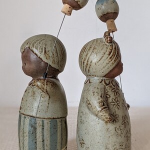 Stoneware Boy & Girl Figurines Holding Balloons/vintage Pair OCI ...