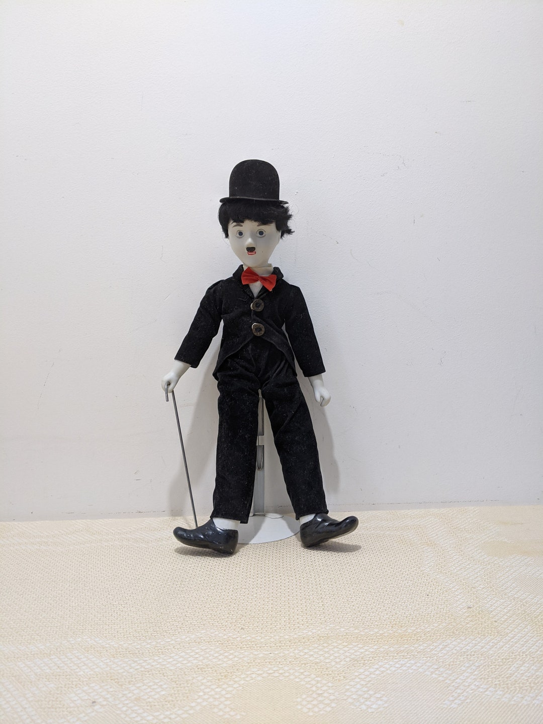 Vintage Charlie Chaplin Doll Porcelain Head Hands Feet 18” With Metal ...