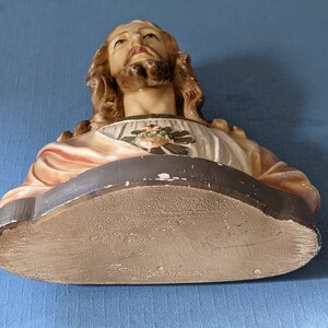 Antique 1920's jesus Christ & Sacred Heart Chalkware Bust Bernardi ...