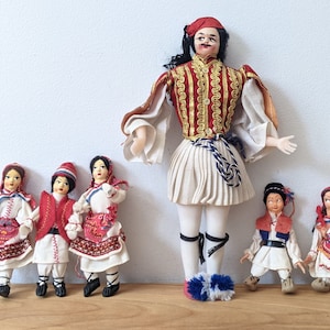 Large Vintage Greek Folk Doll in Traditional Ethnic Costume. Vintage ...