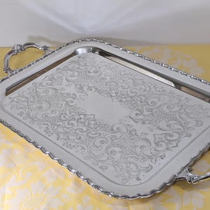 Vintage Footed Butler's Tray With Handles|birks, Primrose Plate|made in ...