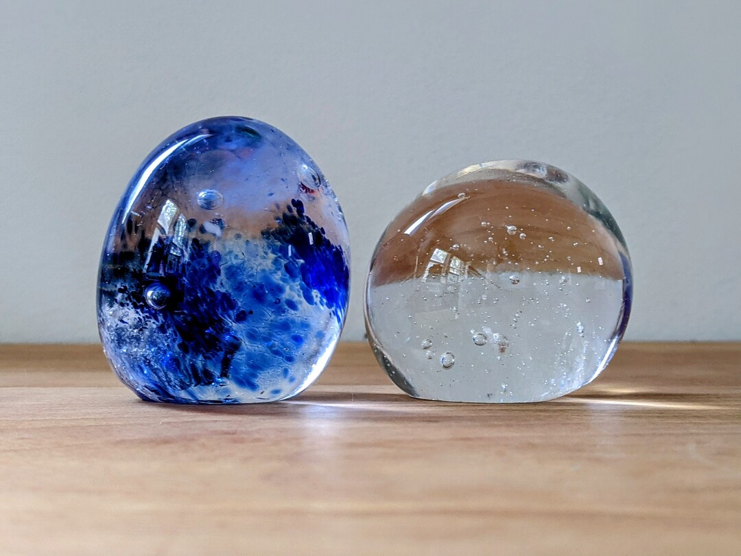 Studio Glass Art Paperweight. Small Glass Paperweight. Two to Choose ...