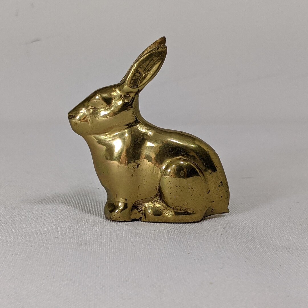 Small Vintage Solid Brass Rabbit Sculpture Brass Rabbit Figurine - Etsy