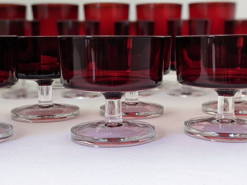 Luminarc Cavalier Ruby Red Glasses in 3 Different Sizes - Etsy